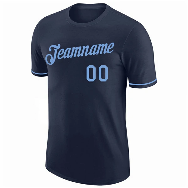 Custom Navy Light Blue Performance T-Shirt,wincustom,Fashion Baseball ...