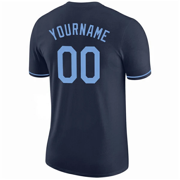 Custom Navy Light Blue Performance T-Shirt,wincustom,Fashion Baseball ...